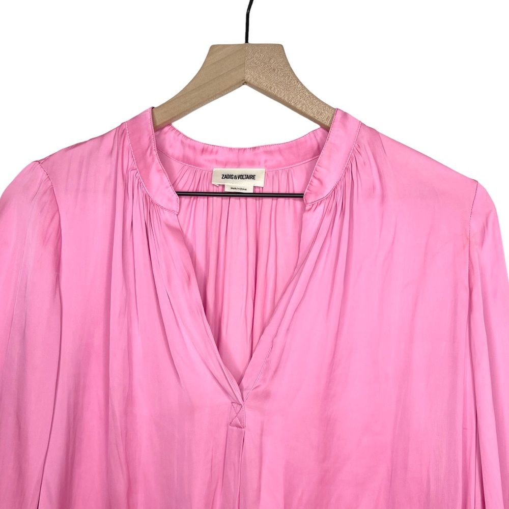 Zadig & Voltaire Tink Satin Long Sleeve Blouse - Gem